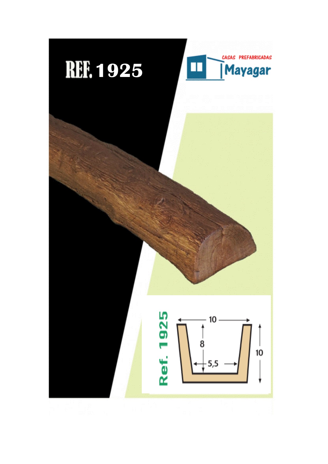 VIGA CUADRADA REF.1925 EXT.200X10X10 INT.190X5,5X8